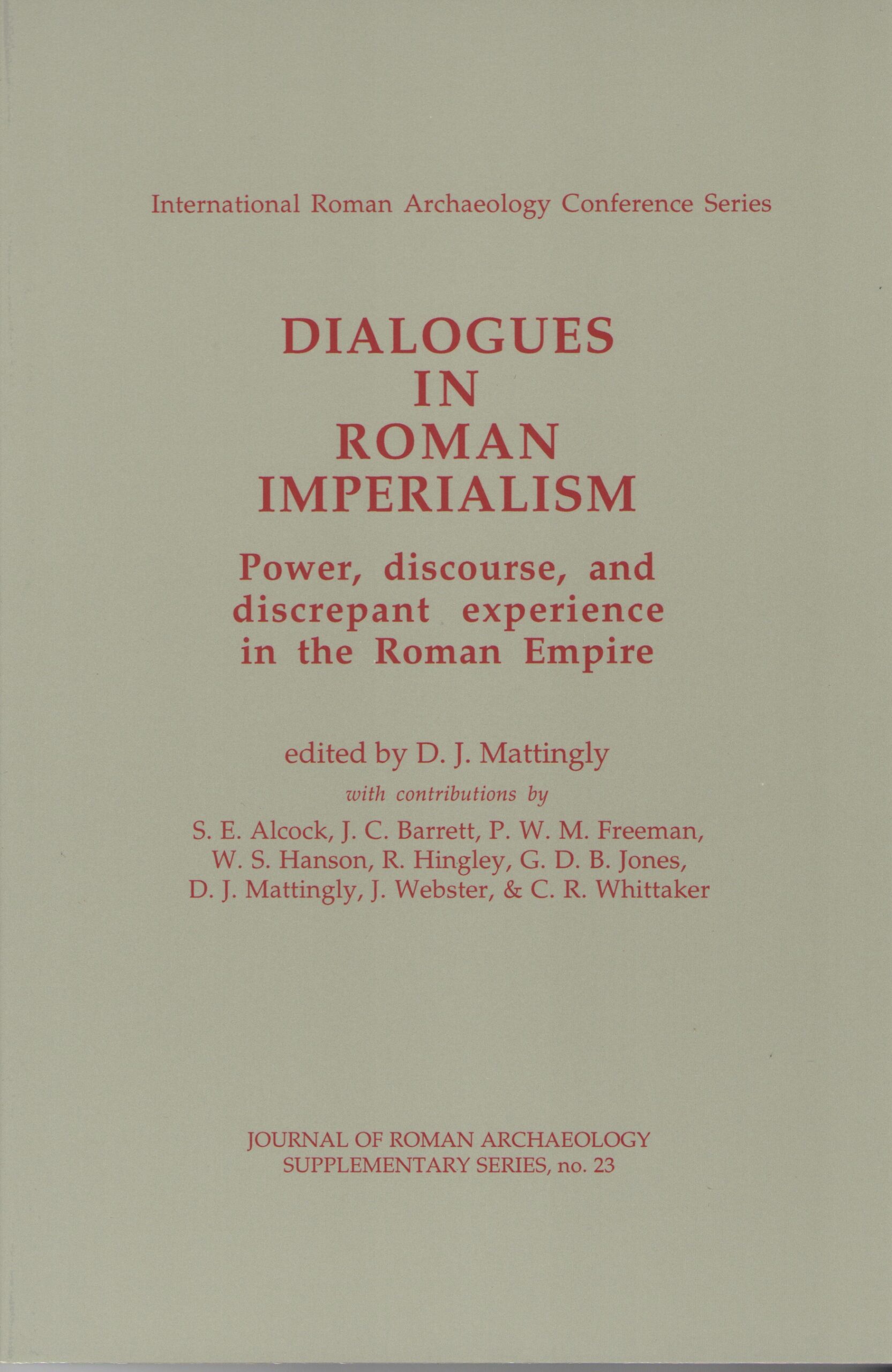 Supplement 23 – Journal of Roman Archaeology